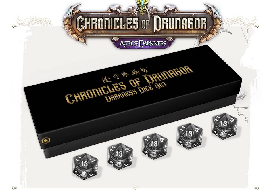 Chronicles of Drunagor: Age of Darkness: Darkness Dice Set & Board Game & Board Game Bliss