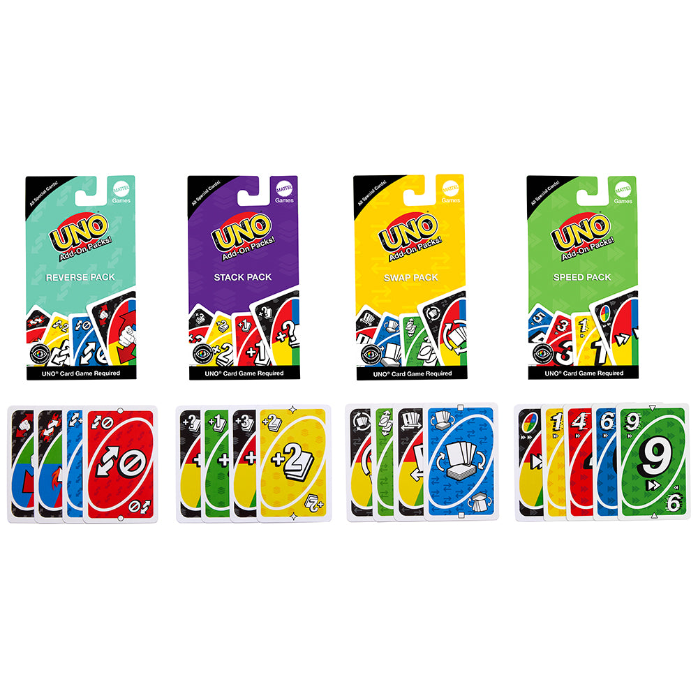 UNO: Add-On Pack (4 Packs Total) – Board Game Bliss