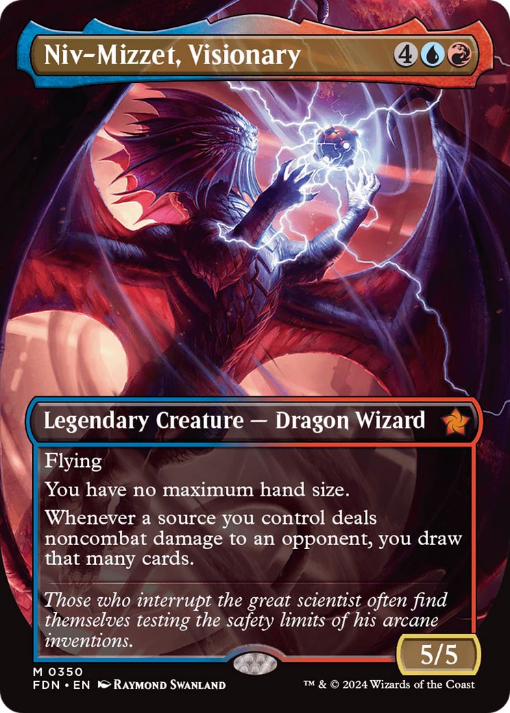 Niv-Mizzet, Visionary (FDN-350) - Foundations (Borderless) [Mythic ...