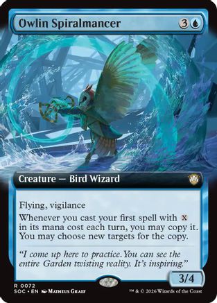 Owlin Spiralmancer (Extended Art) (SOC-072) - Commander: Secrets of St ...