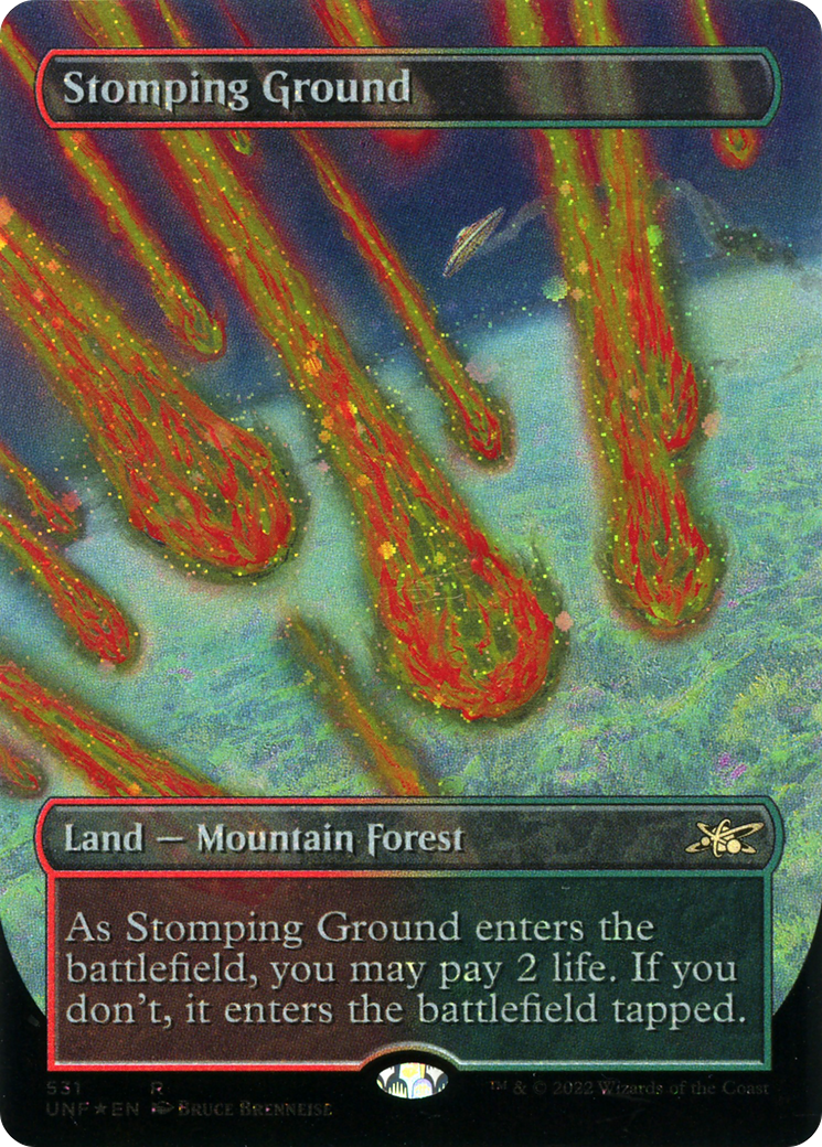 Stomping Ground (UNF-531) - Unfinity (Borderless) Galaxy Foil [Rare ...