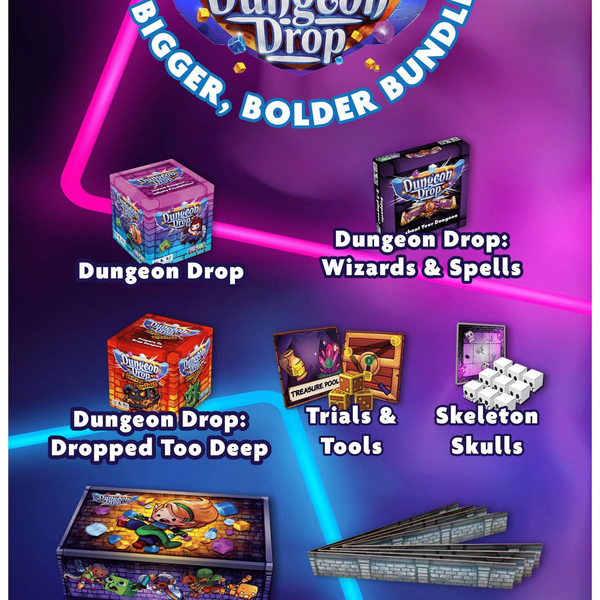 Dungeon Drop Bigger Bolder Bundle – Board Game Bliss