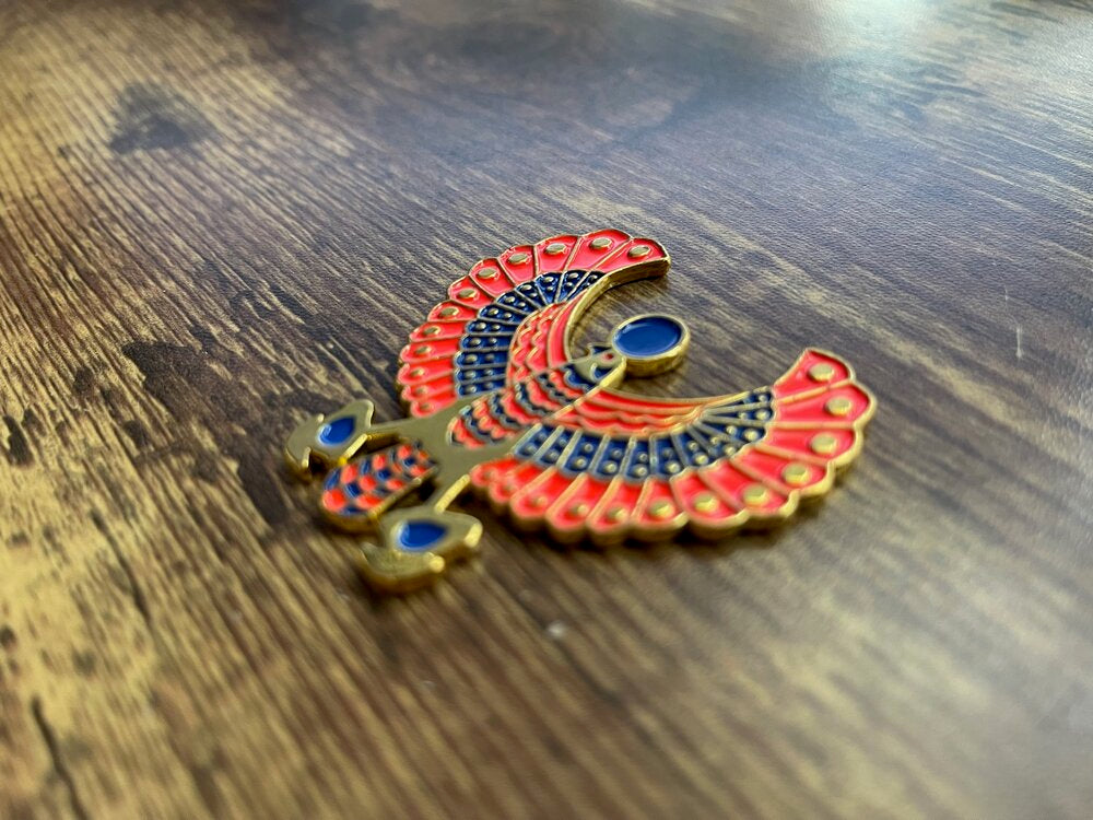 Tutankhamun Falcon Pectoral Enamel Coin & Board Game & Board Game Bliss