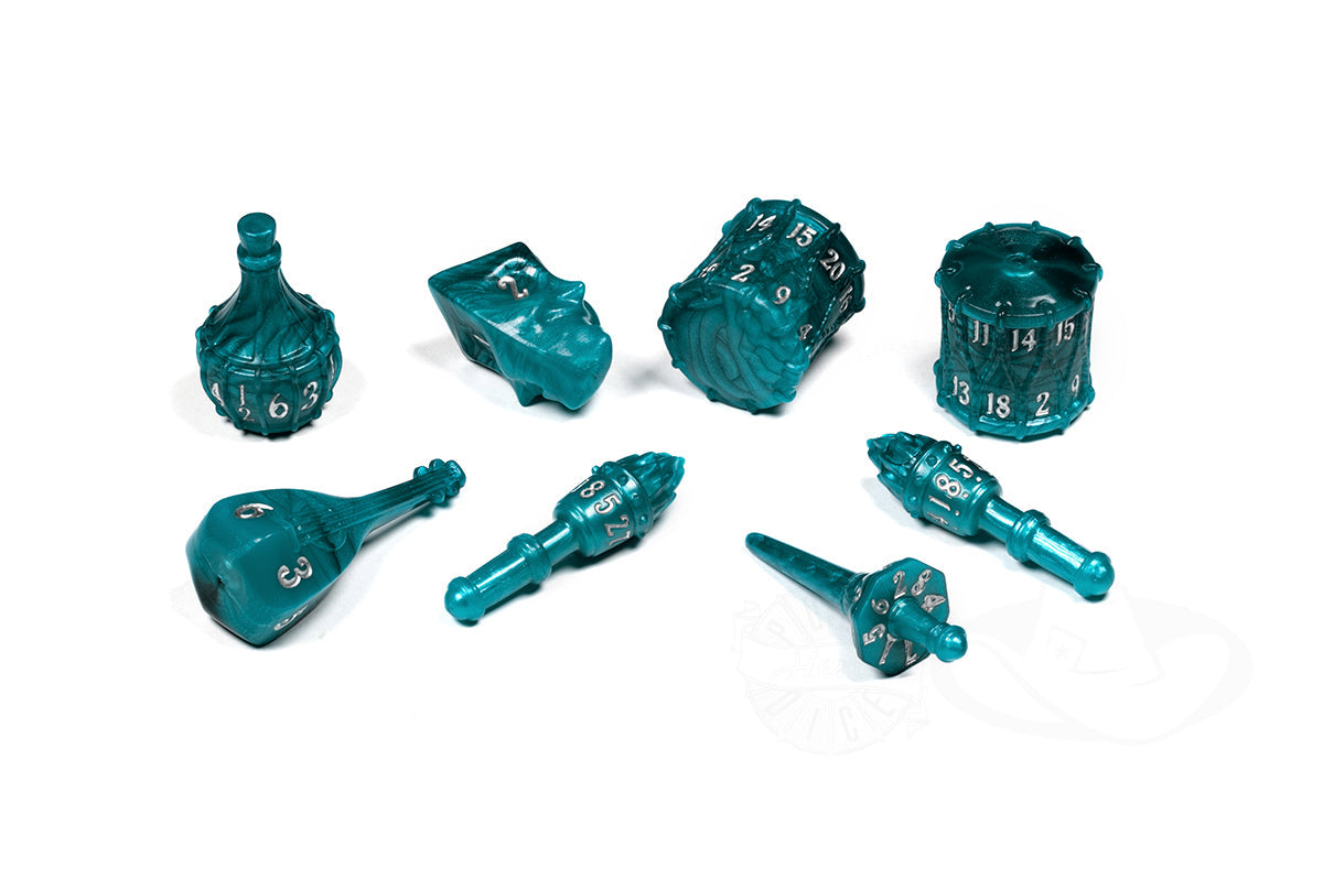 PolyHero Bard 8 Dice Set - Telltale Teal – Board Game Bliss