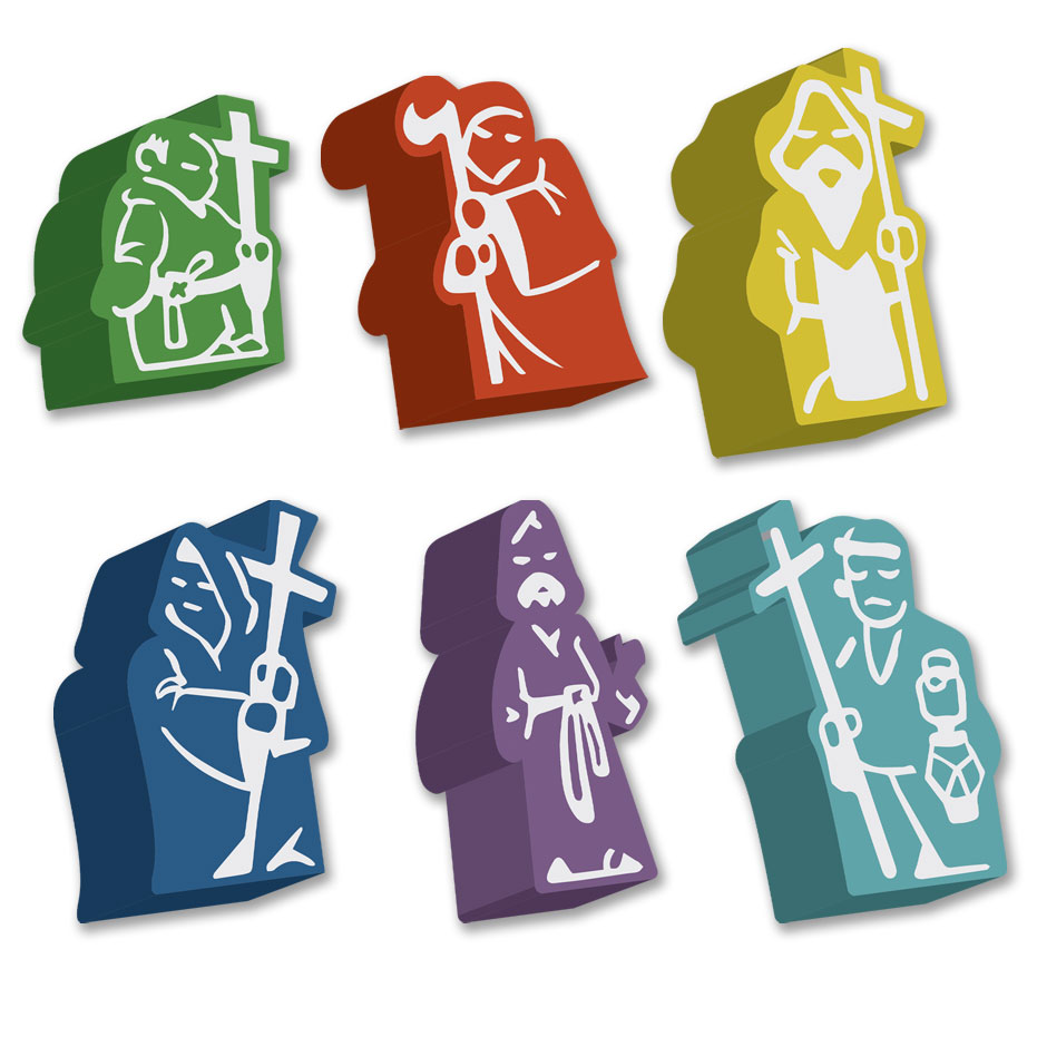 Mystery of the Abbey (New Edition) - Colored Priest Tokens – Board Game ...