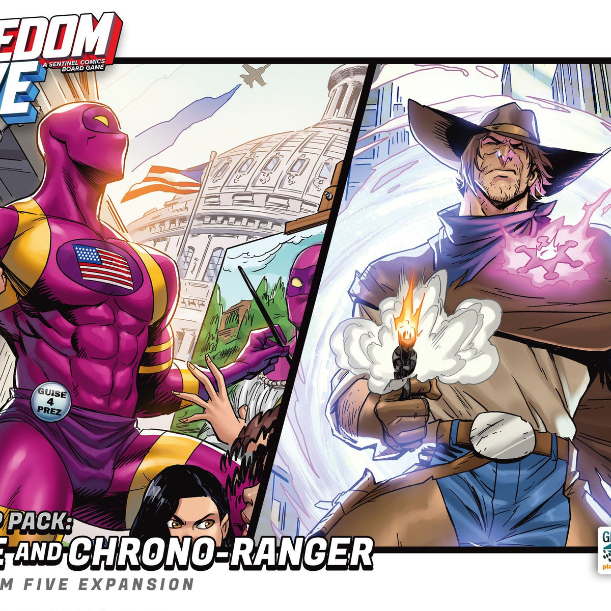 Freedom Five: Team Up Pack – Guise and Chrono-Ranger – Board Game Bliss