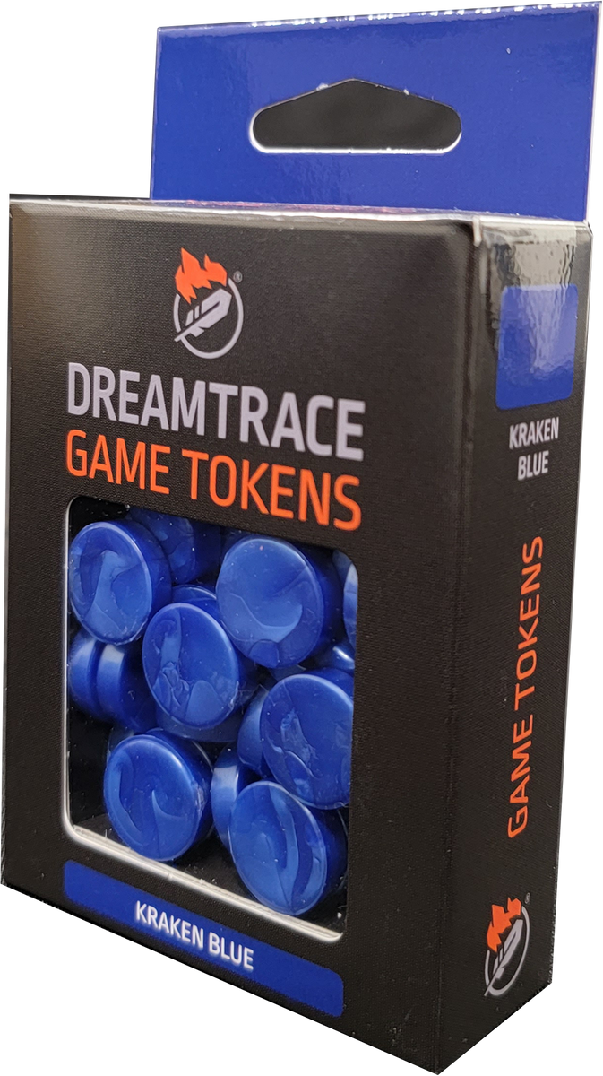 Dreamtrace Gaming Tokens: Kraken Blue – Board Game Bliss