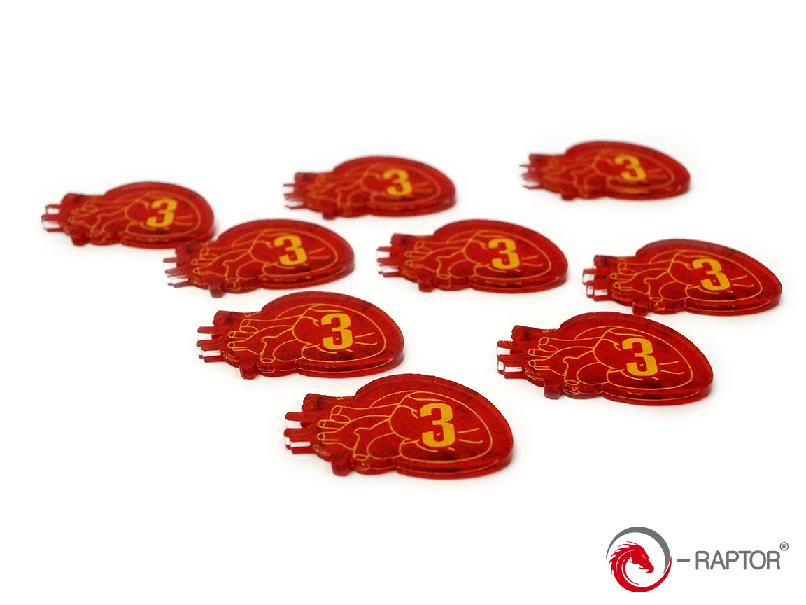 E-Raptor - Stamina Tokens Set 3 pt (15 pcs) – Board Game Bliss