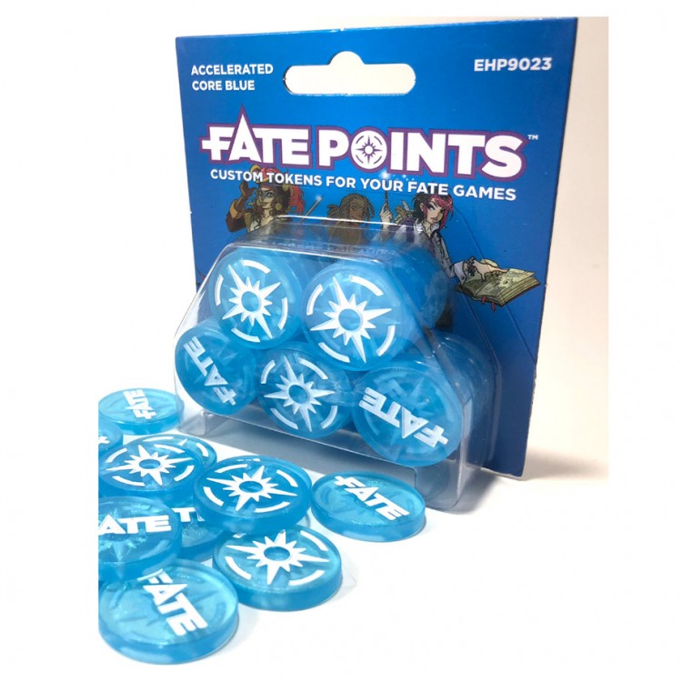Fate Points: Accelerated Core Blue Tokens – Board Game Bliss