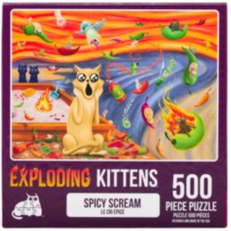 Puzzle - Exploding Kittens - Spicy Scream (500 Pieces) & Board Game ...